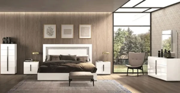 Modern Mara White Italian Bed – Sizes Available – Italian Furniture Direct